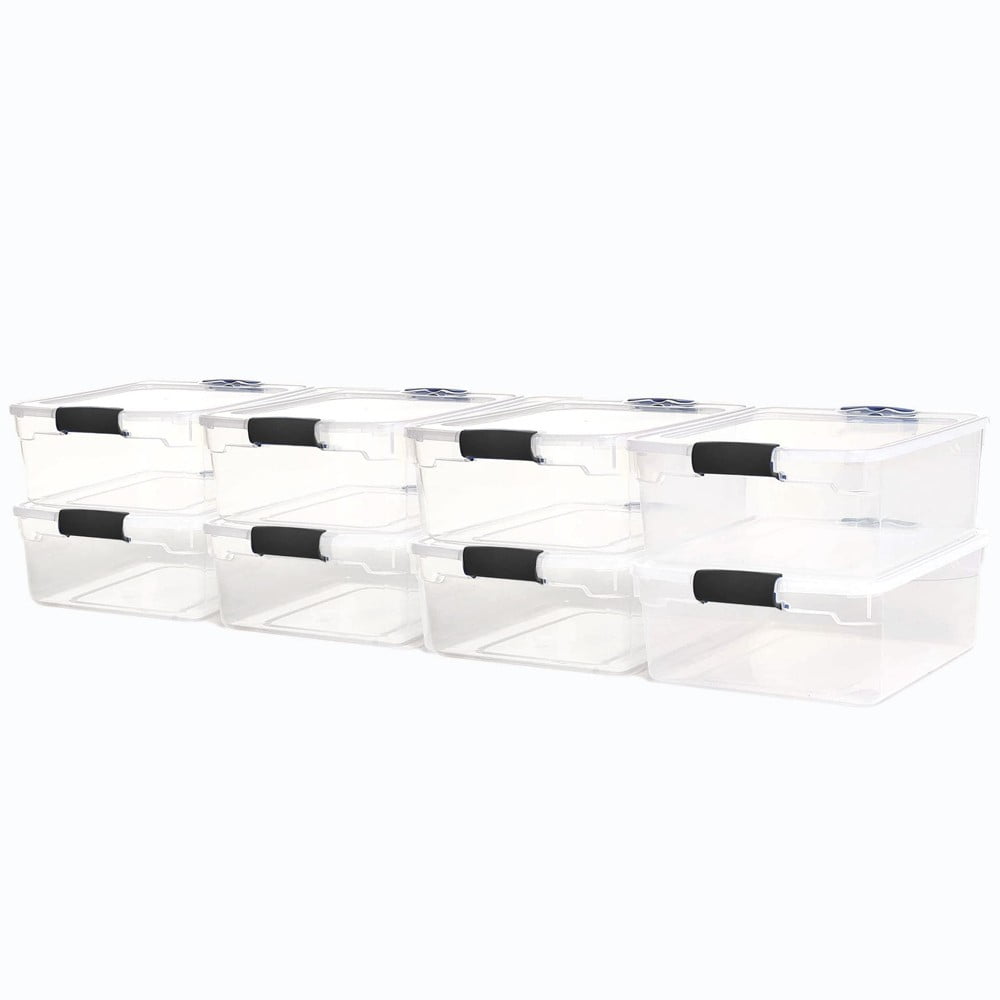 VFDTBUHN 15.5 Qt Plastic Multipurpose Stackable Clear Storage Container ...