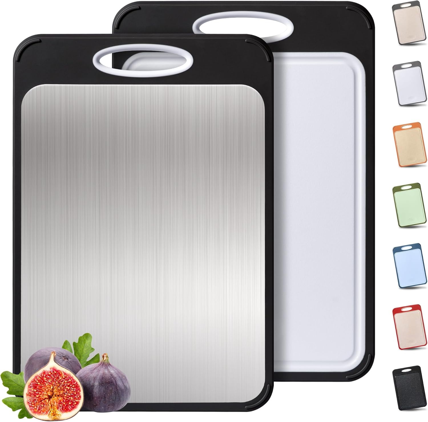 VFDTBUHN 2 in 1 Stainless Steel Cutting Board with Handle 2 Packs Large ...