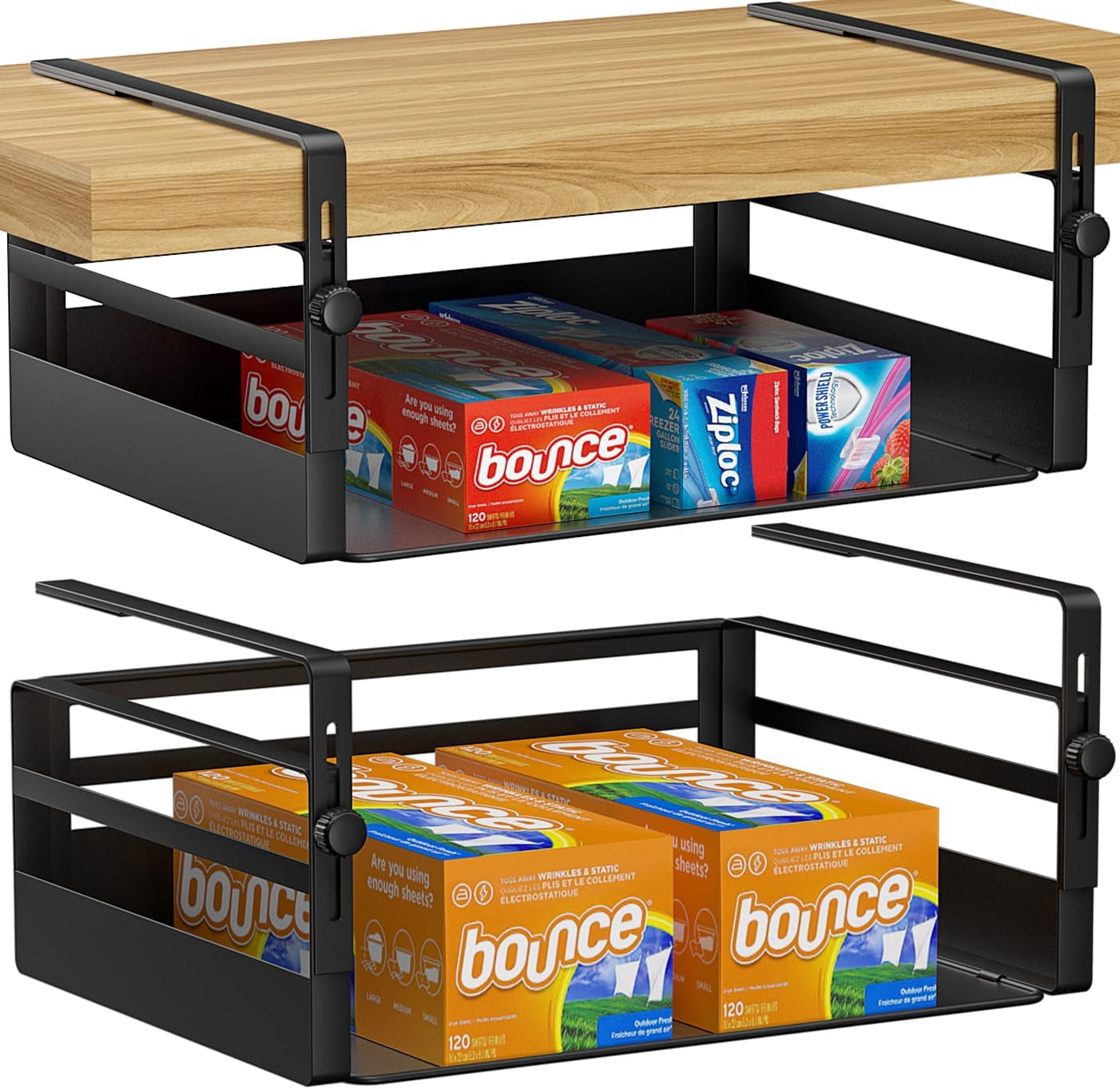 VFDTBUHN 2 Pack Under Shelf Storage Basket Organizer Adjustable Hanging ...