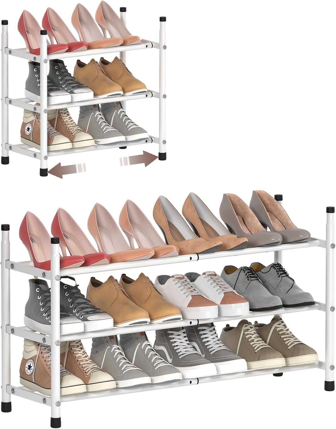 VFDTBUHN 2-Tier Shoe Rack for Closet Expandable and Stackable Shoe ...