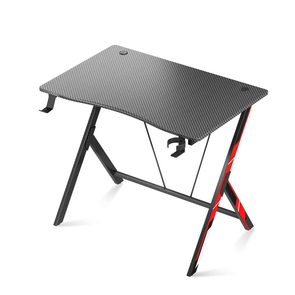 VFDTBUHN 31 Inch Wide Space Saving Carbon Fiber Computer PC Gaming Desk ...