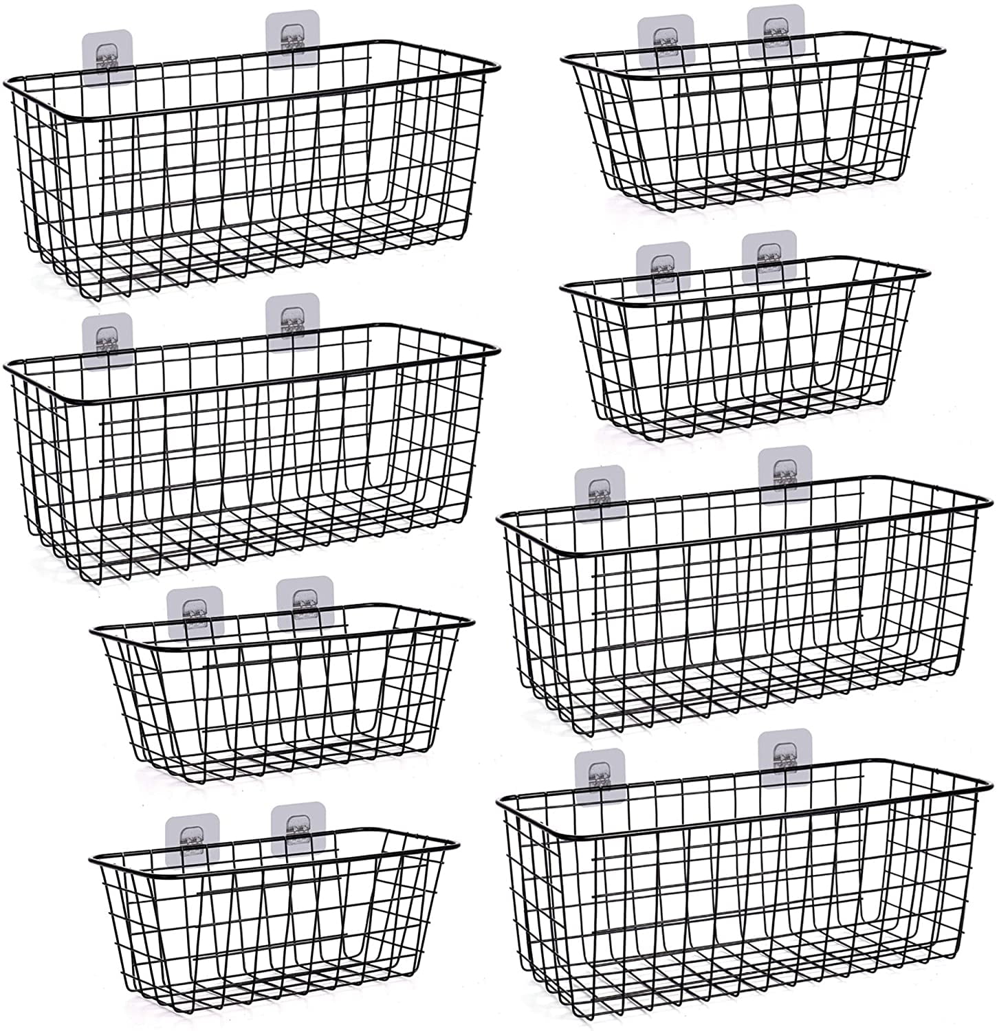 VFDTBUHN 8 Pack Wire Storage Baskets Household Metal Wall-Mounted ...