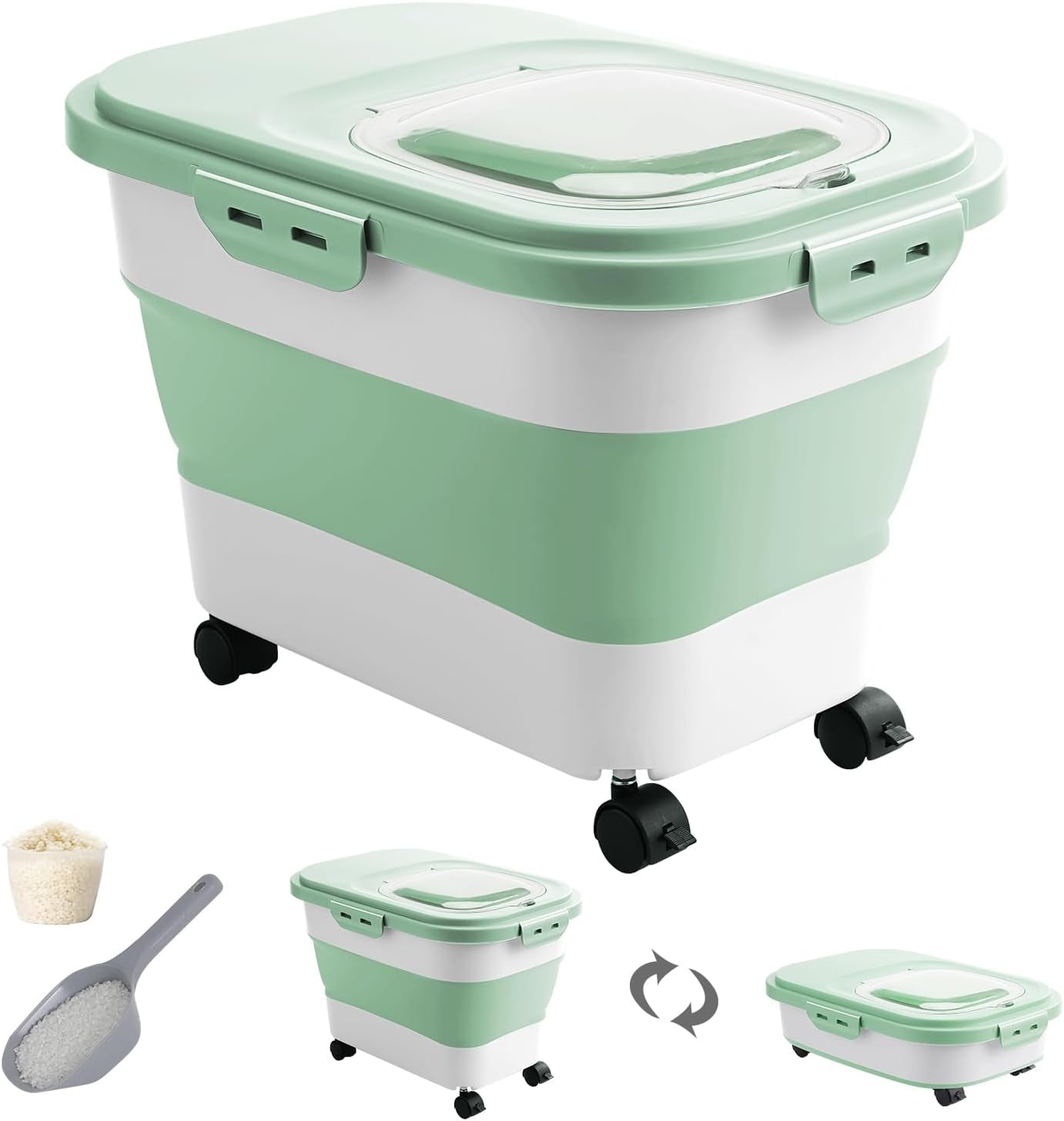 VFDTBUHN DDMOMMY 20-30 Lbs Rice Storage Container Collapsible Food ...