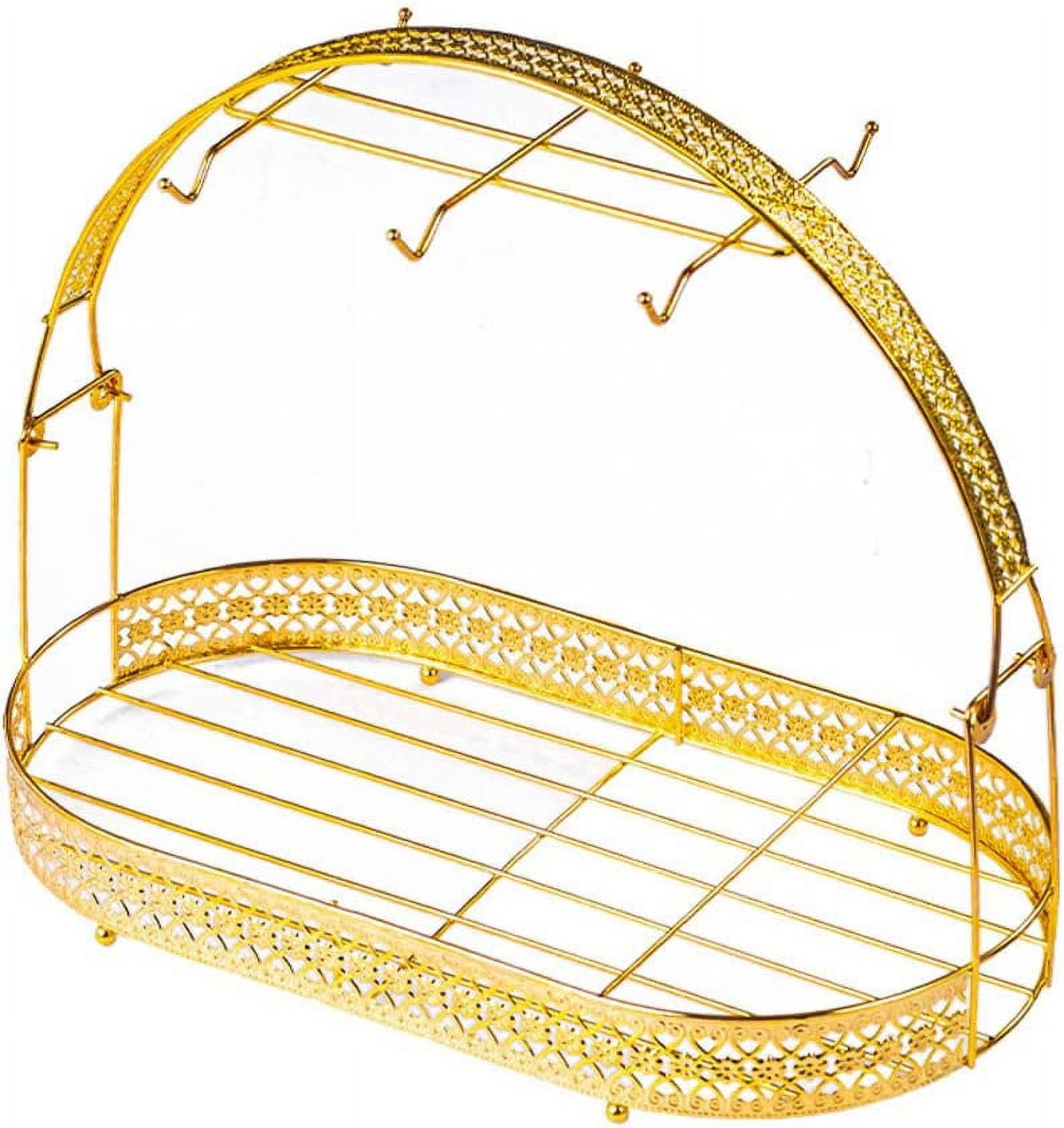 Mug Holder Coffee Cup Rack Stand Dishes Organizer Wrought Iron Drainer ...