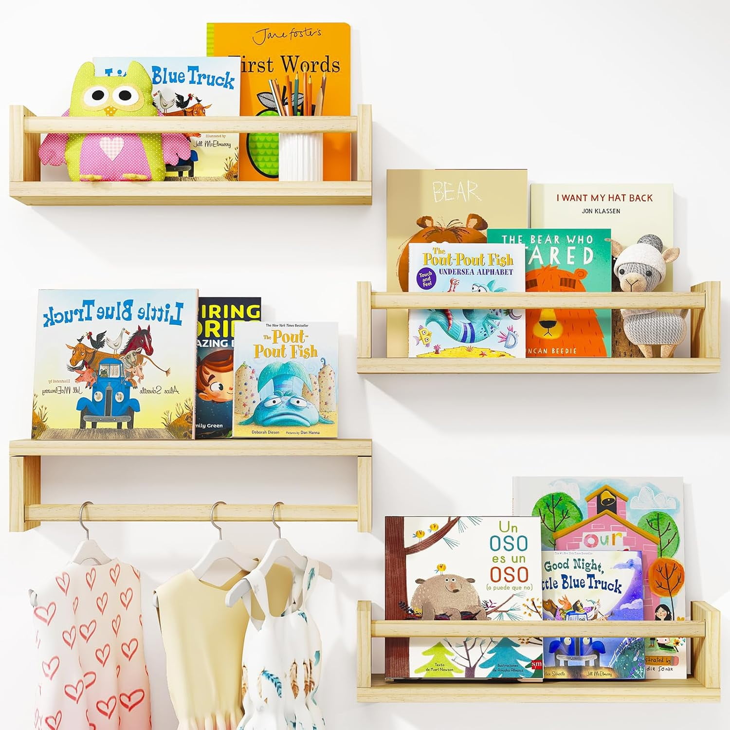VFDTBUHN Nursery Book Shelves 16.5 Inch Floating Bookshelves for ...