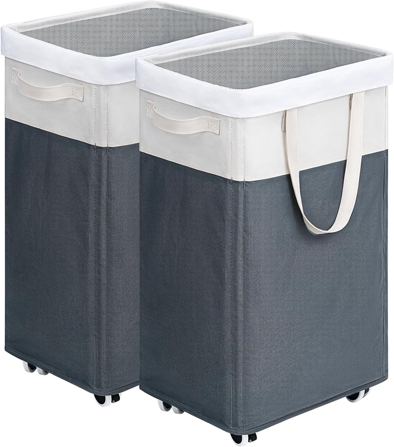 VFDTBUHN Rolling Laundry Hamper with Wheels 75L Black Laundry Hamper ...