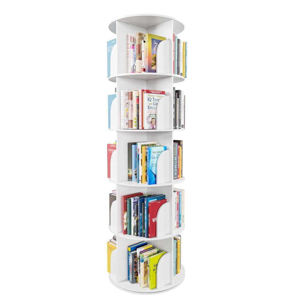 VFDTBUHN Rotating Bookshelf Vertical 360° Spinning Shelf Organizer ...