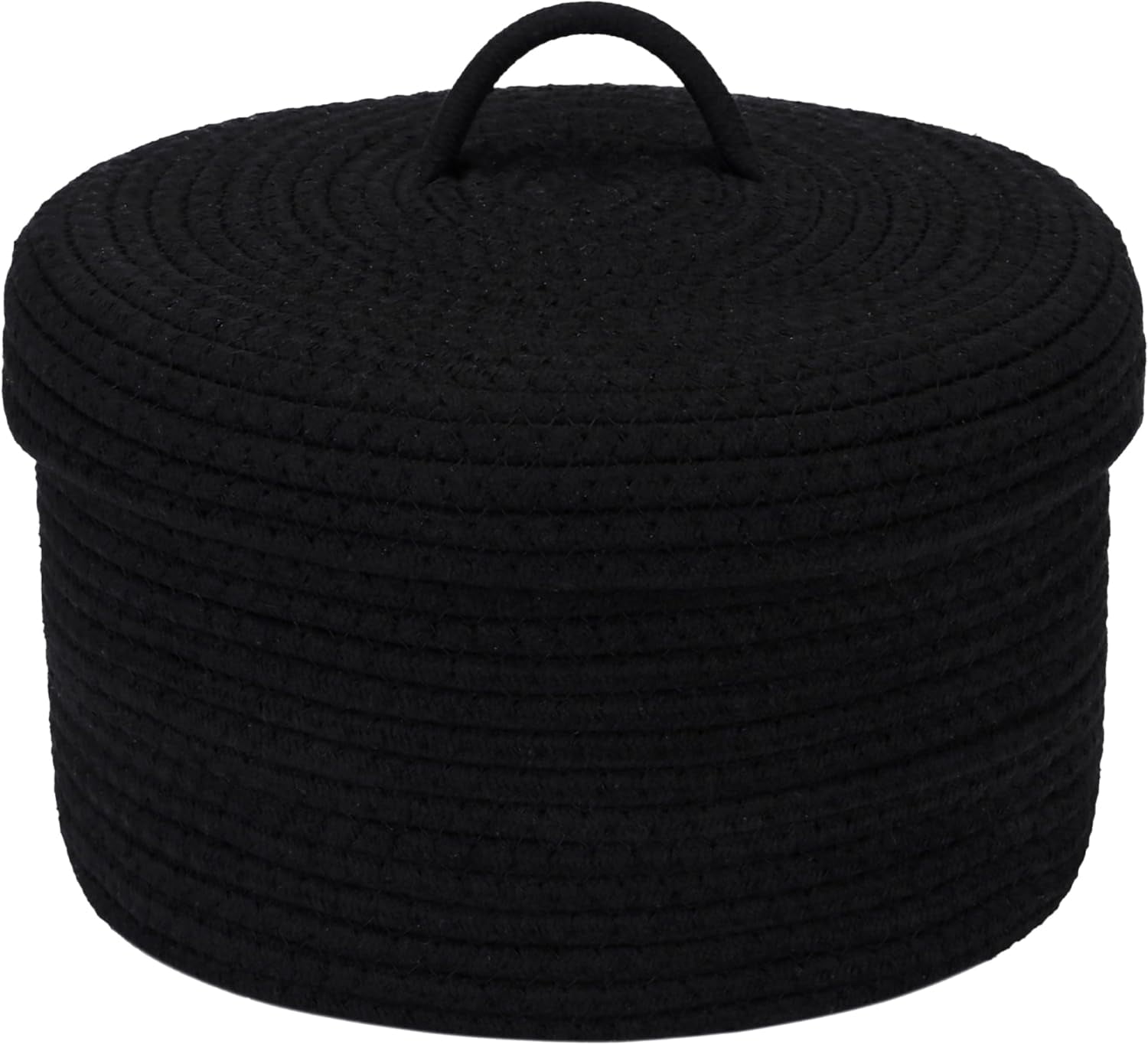 VFDTBUHN Round Cotton Rope Storage Basket with Lid Lidded Woven Storage ...