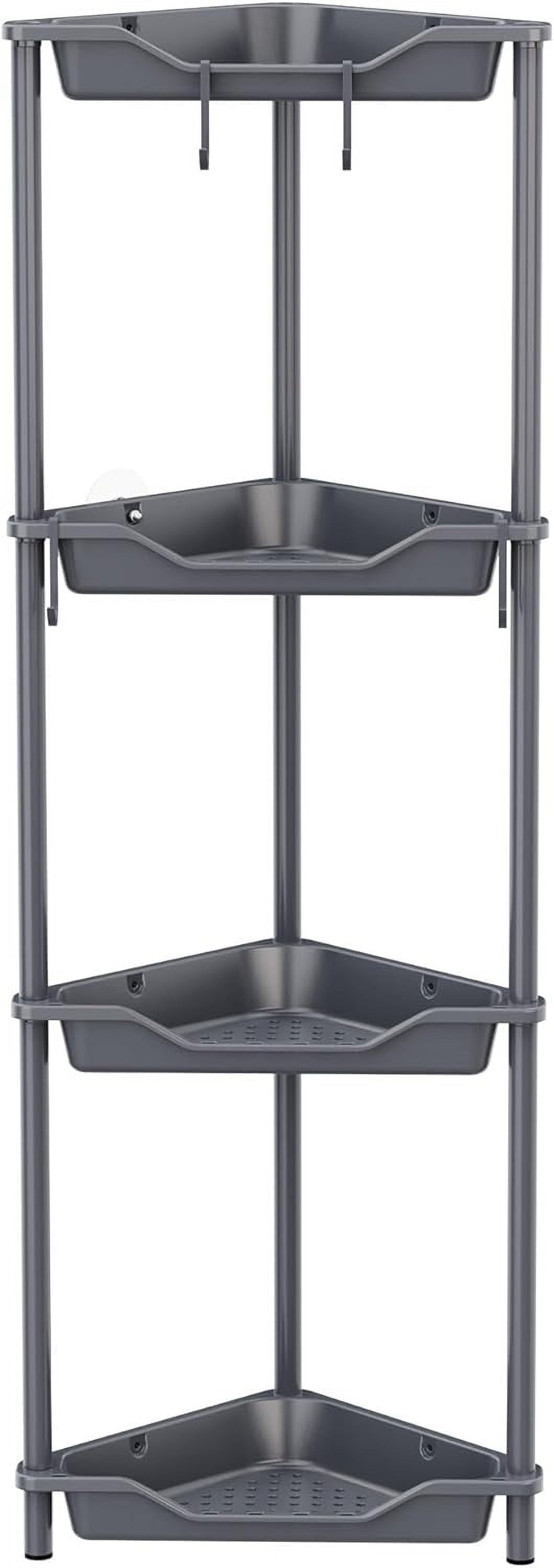 VFDTBUHN Rustproof 4 Tier Floor Standing Corner Shower Caddy Organizer ...