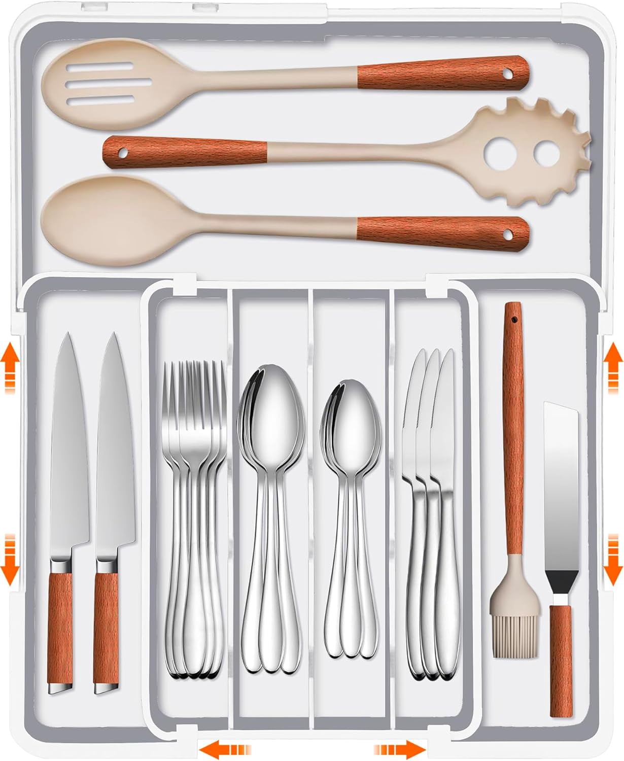 VFDTBUHN Silverware Organizer Expandable Utensil Drawer Organizer ...