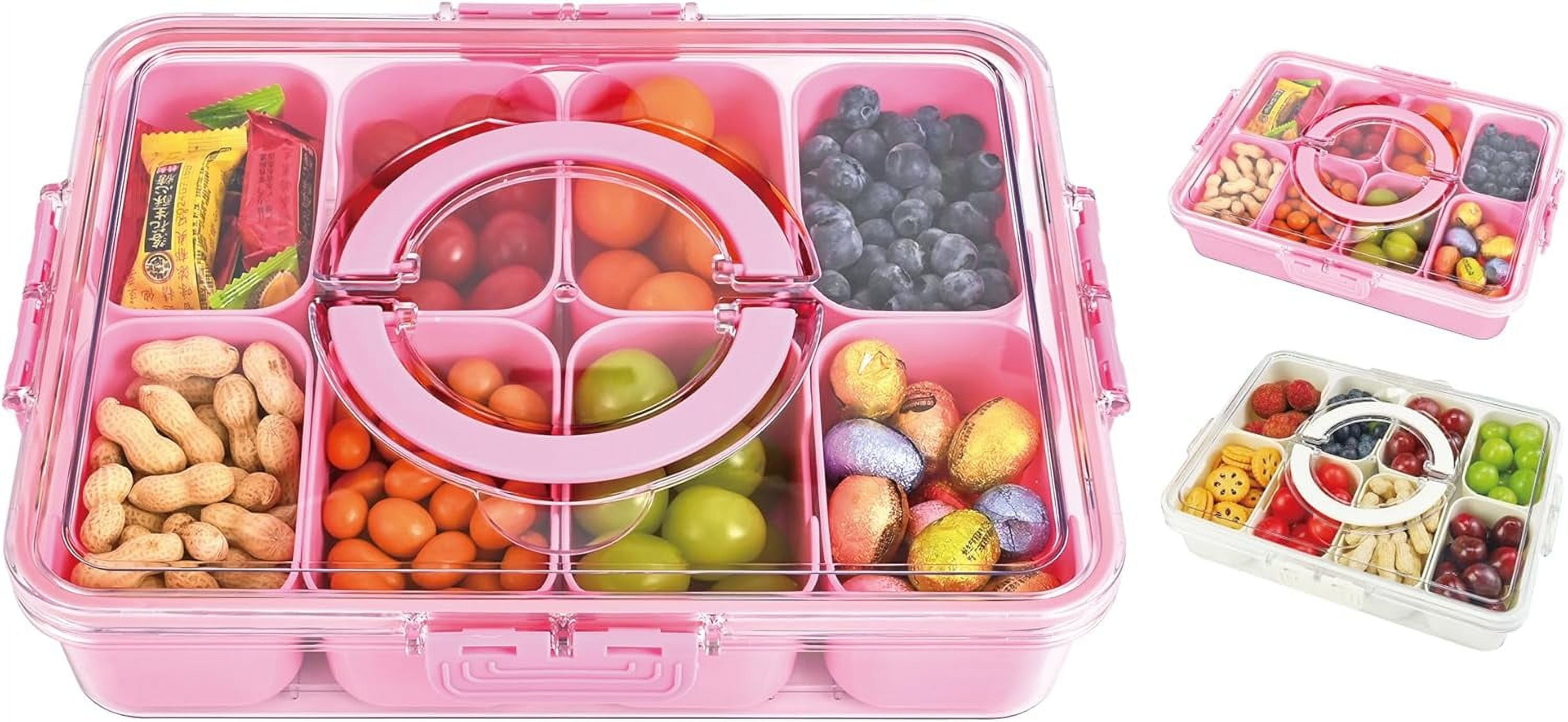 VFDTBUHN Snackle Box Container 8 Compartment Divided Serving Tray with ...