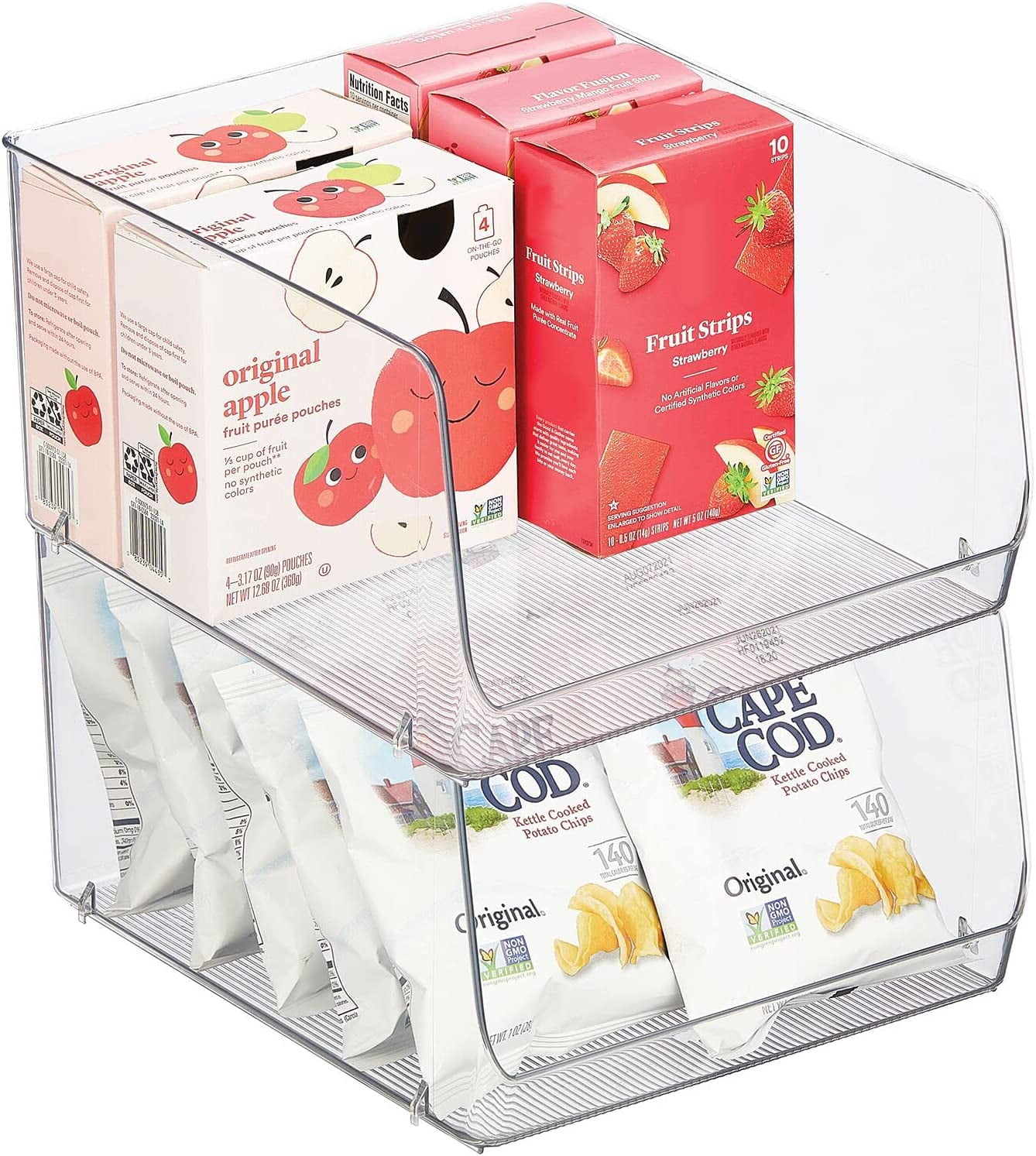 VFDTBUHN Wide Stackable Plastic Food Storage Organizer Bin Basket with ...