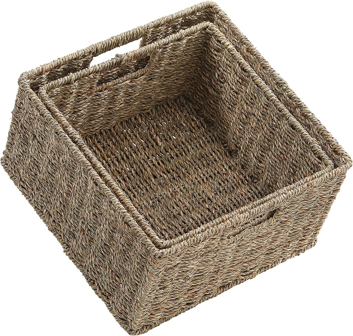 VFDTBUHN Woven Baskets for Storage Paper Rope Baskets with Sturdy Metal ...