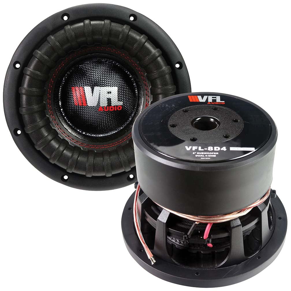 VFL AUDIO VFL-8D4 8" 600W RMS COMPETITION CAR SUBWOOFER 4-OHM DVC ...