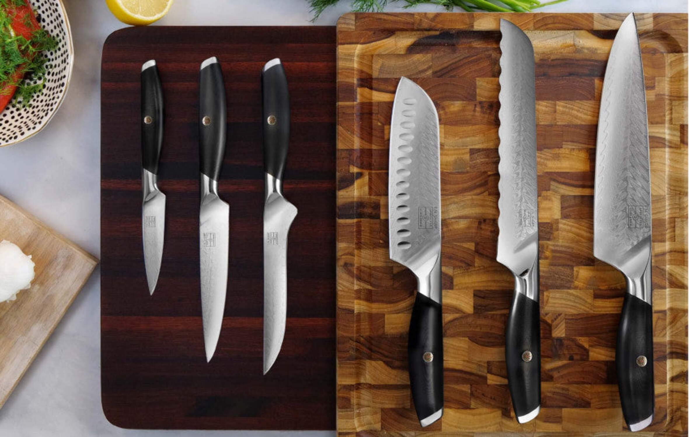 VG-10 Damascus Steel 6 Knife Set | F.N. Sharp Kitchen Knives - Walmart.com