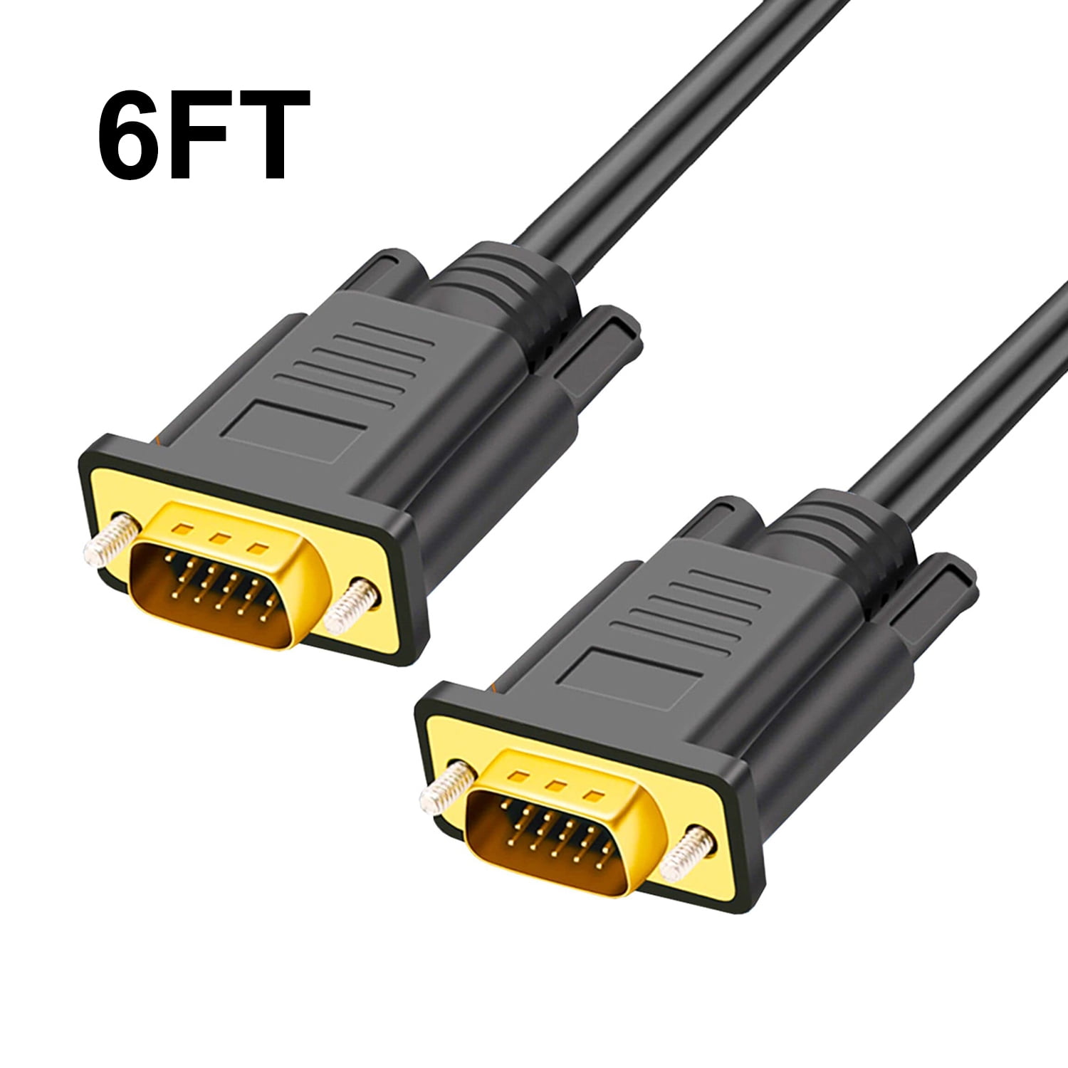 VGA Cable 6FT, Gold-Plated VGA Cord Male to Male Cable 15 pin for ...