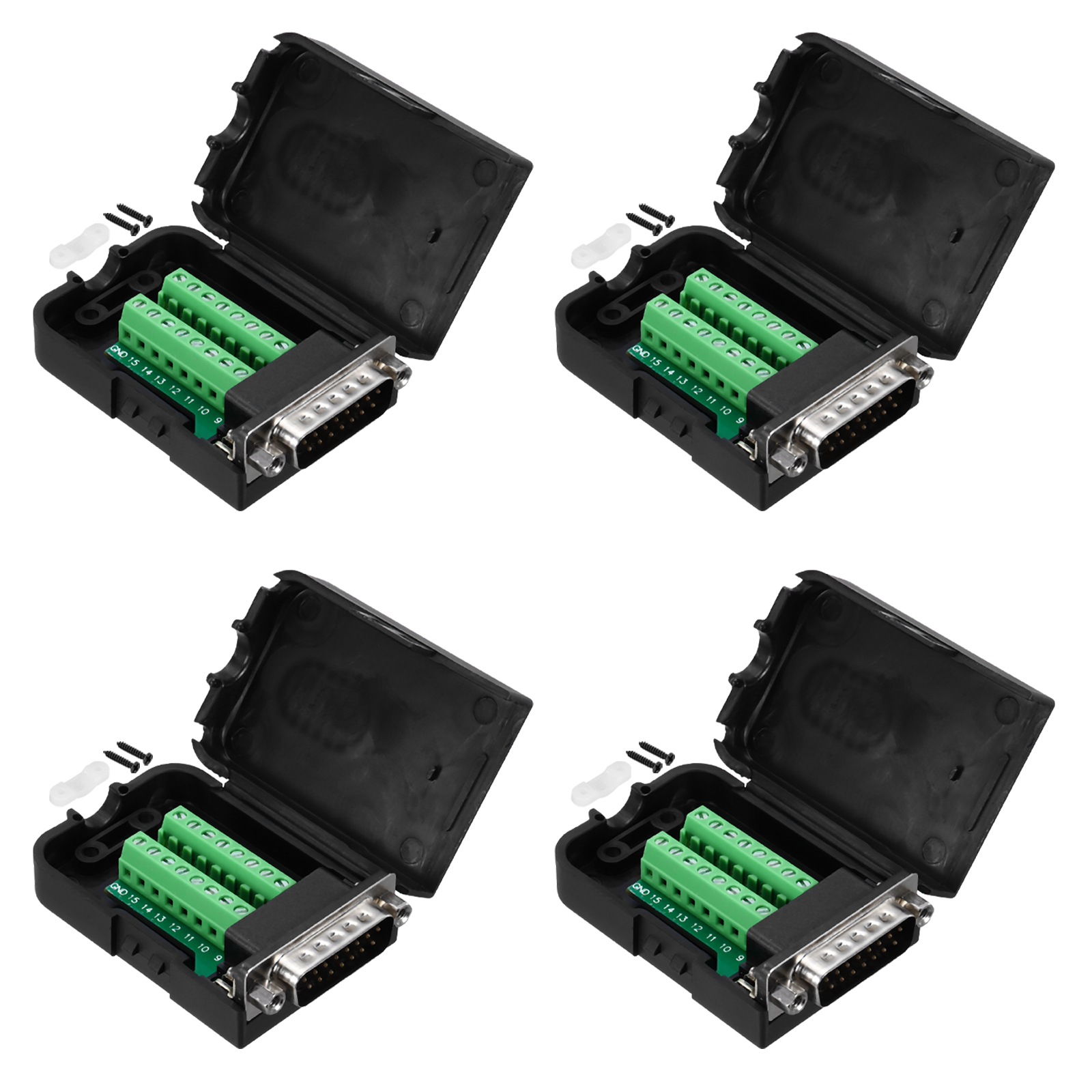 VGA Connector 15-pin 2-Row Male Solderless Serial Port Terminal ...