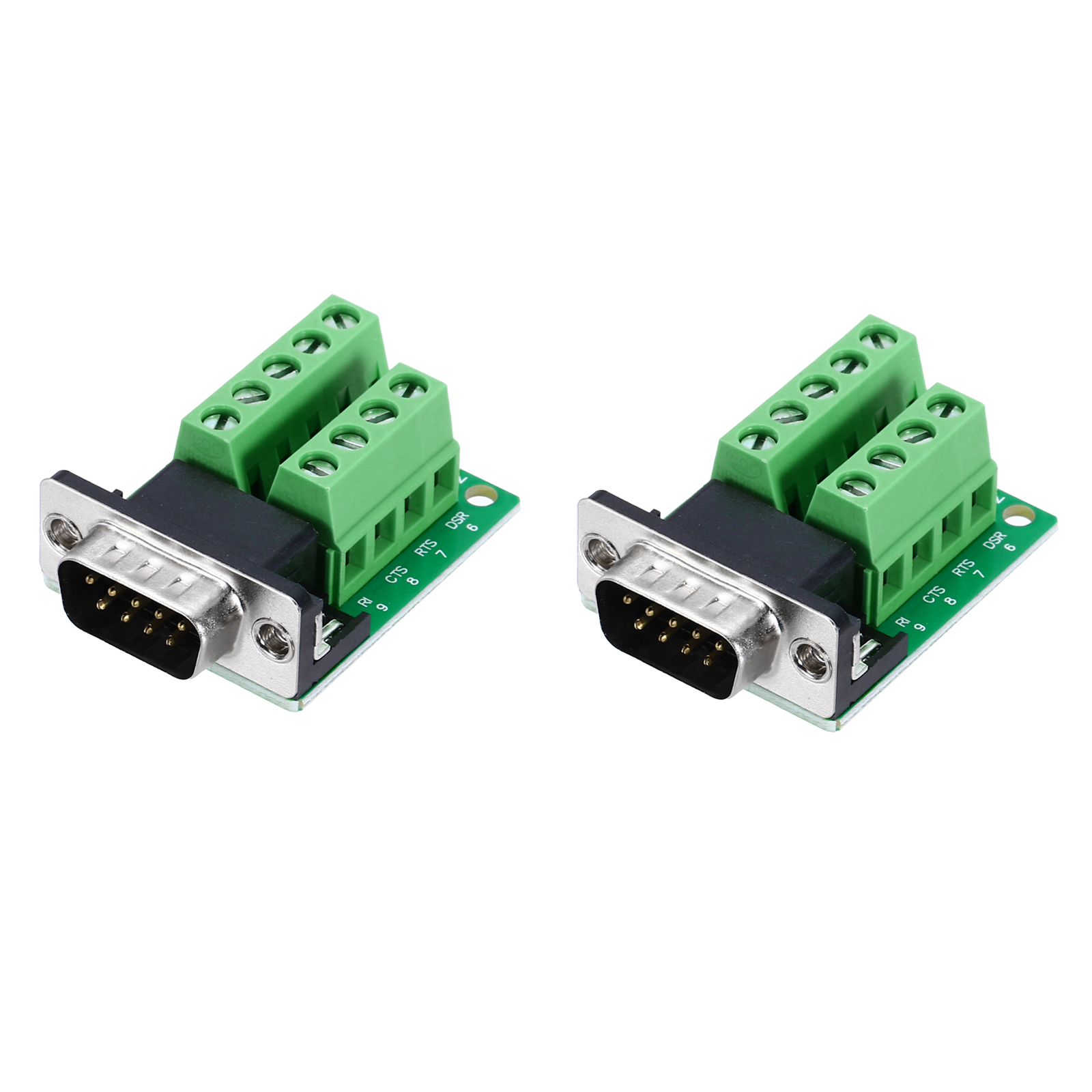 VGA Connector 9-pin 2-Row Male Solderless Serial Port Terminal Breakout ...