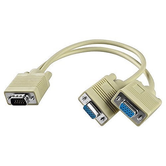 VGA SVGA 1 to 2 Y Splitter monitor video Cable for PC (1 PC to 2 ...