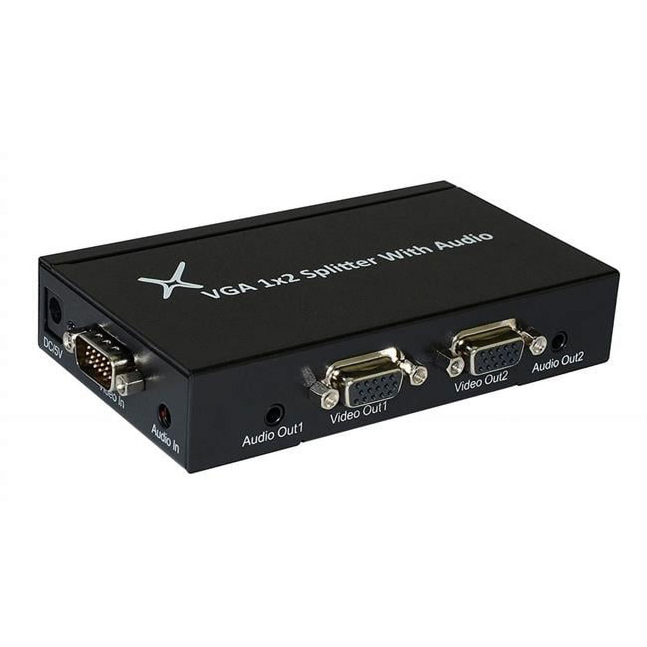 VGA Splitter 1 Input 2 Output 15 Pin with 3 Audio Ports for Mirrioring ...