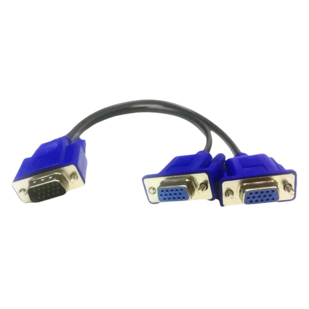VGA Splitter Cable 1 Computer to Dual 2 Monitor Male Female to Wire `) ыθ P6P1 - Walmart.com