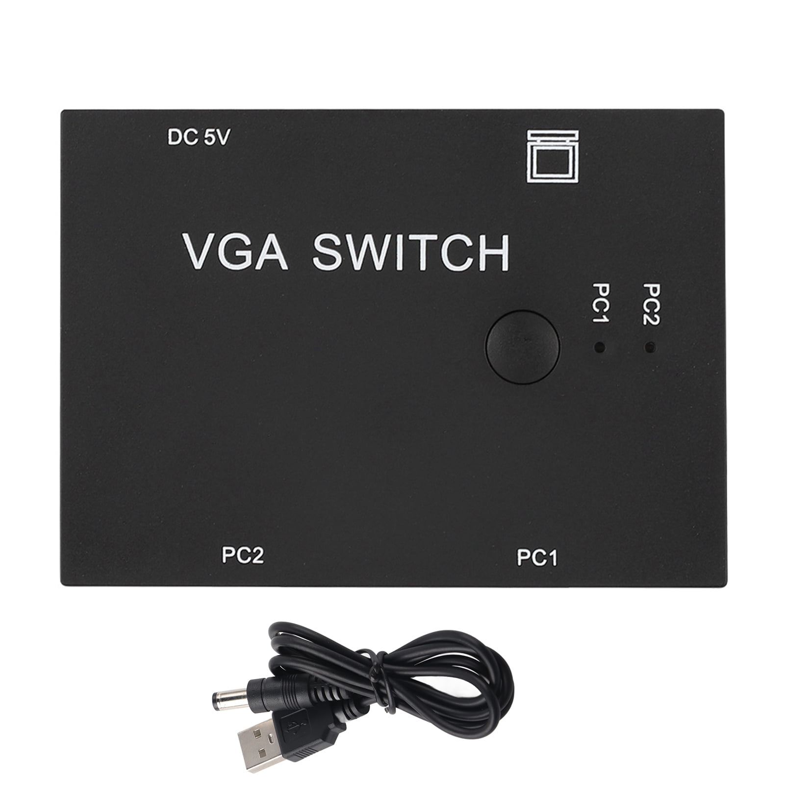 VGA Splitter Computer Accessory 2-In-1-Out 2 Port Switcher HD Display ...