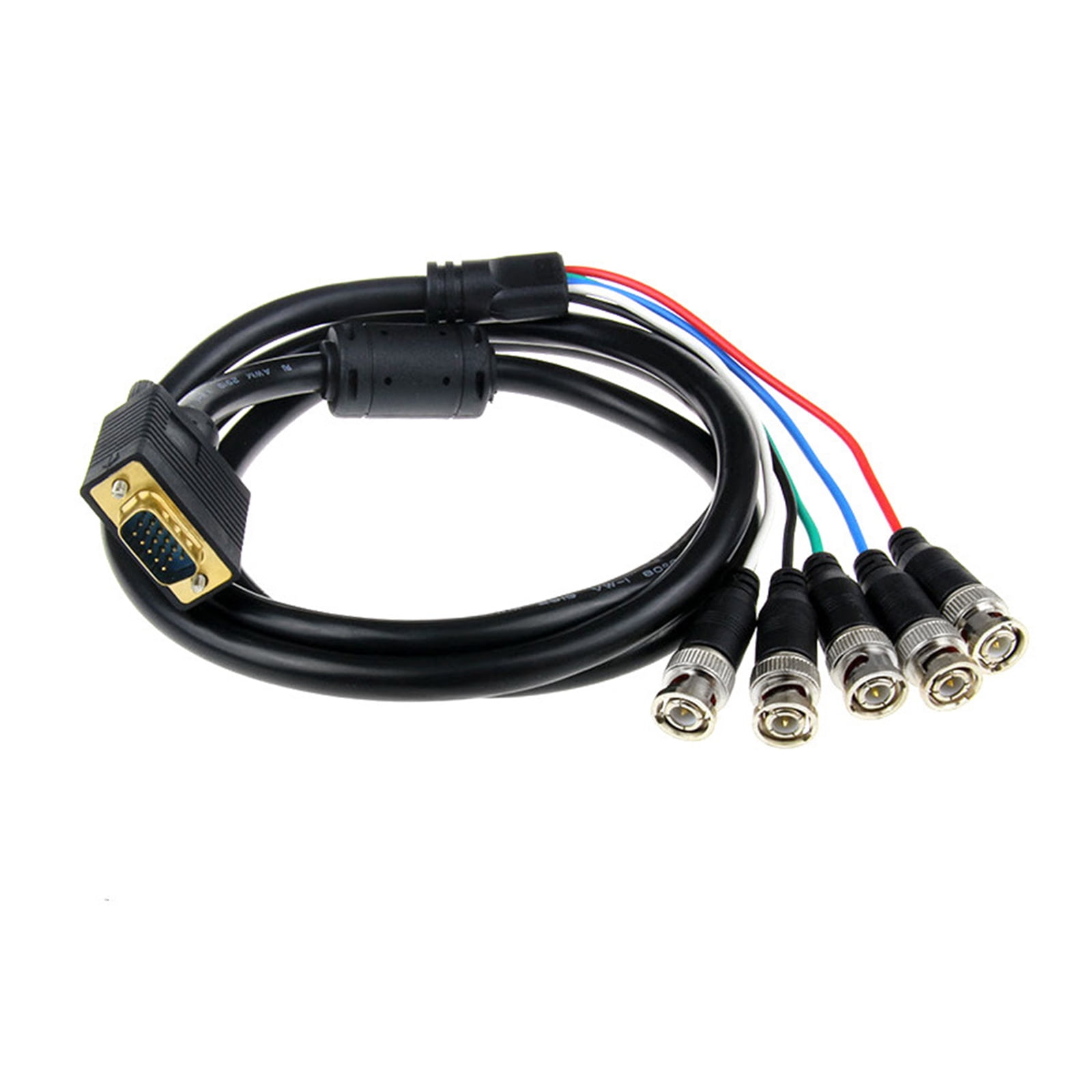 VGA To 5 BNC Cable VGA to RGBHV Male Male Connectors High Resolution ...