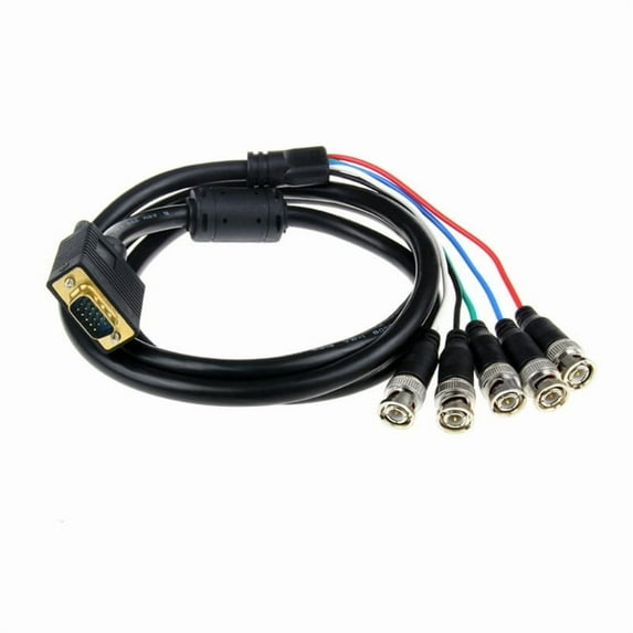 VGA To 5 BNC RGBHV Cable Bidirectional Intercommunication Coaxial High ...