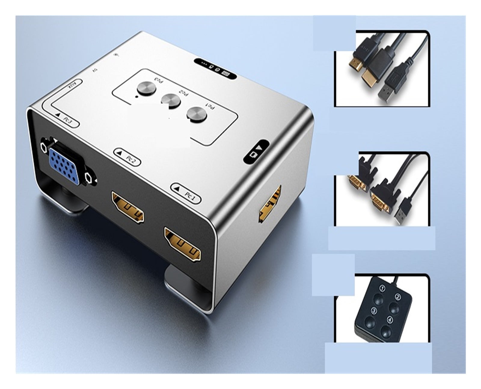 +VGA To VGA KVM Switch 2x1 1080P 60Hz Video Switcher For PC Laptop PS3 ...