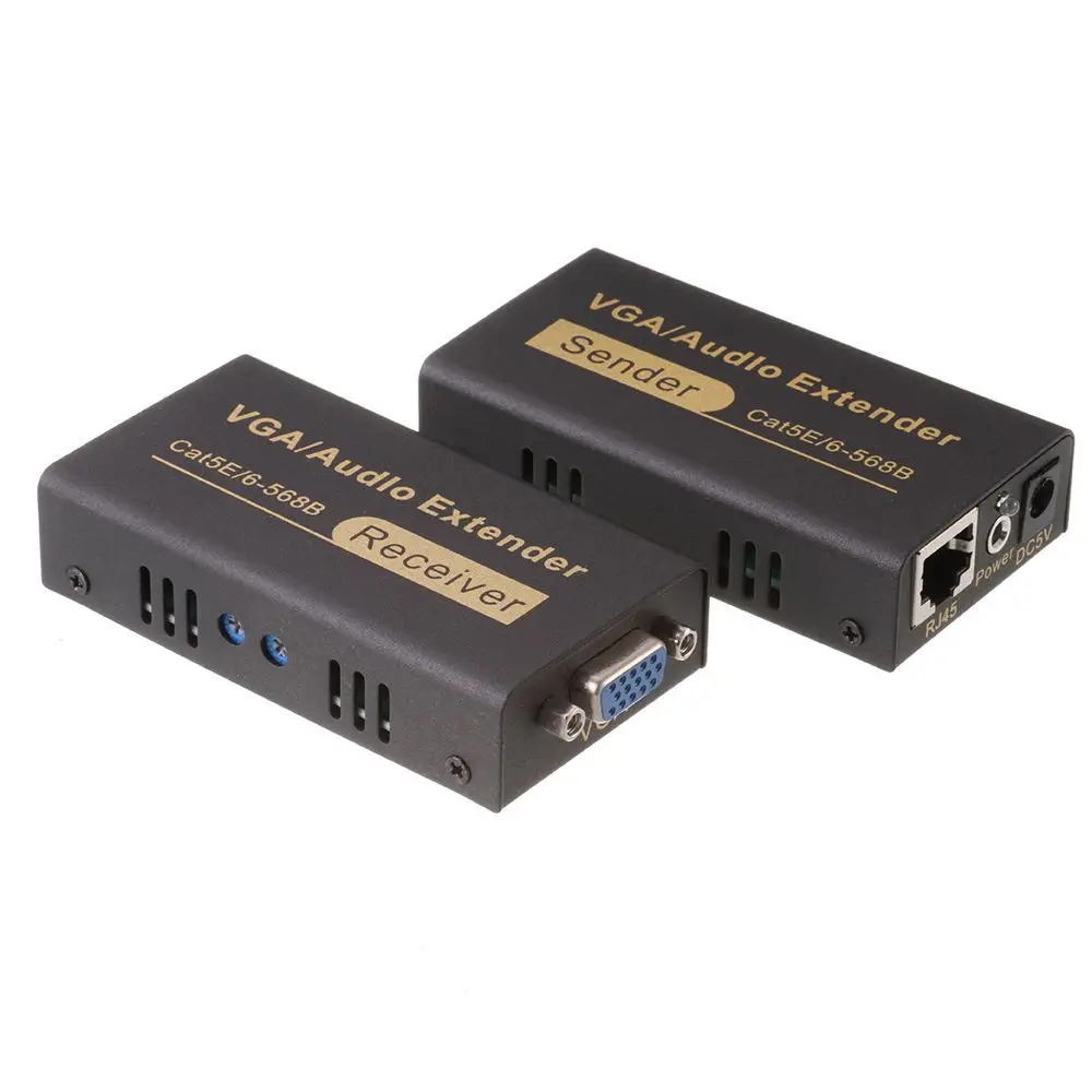 VGA UTP Extender VGA AV Extender Repeater With Audio By Cat5e/6 Cable ...
