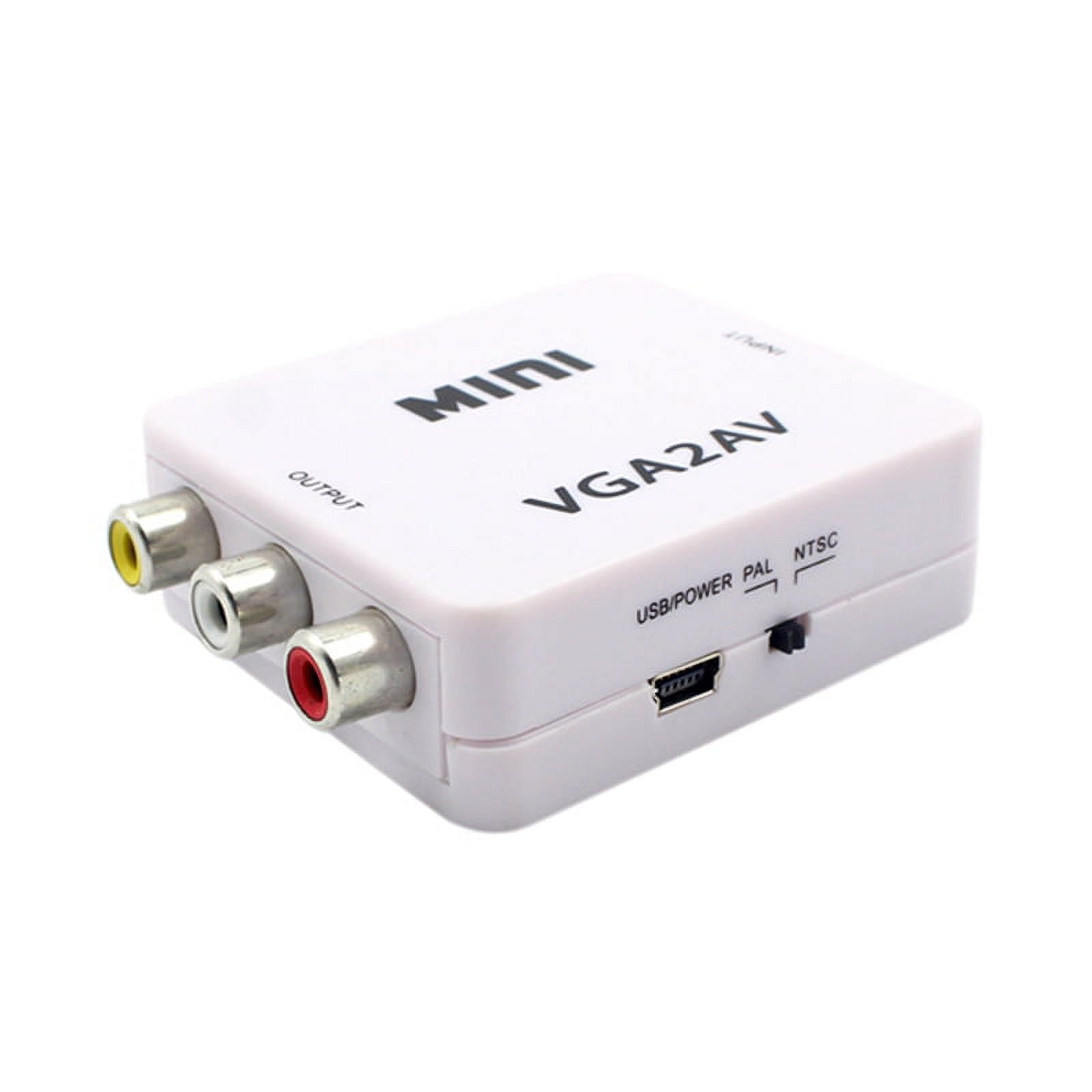 VGA to AV Mini Converter Scaler Adapter Support 1080P VGA2AV PC TV HD ...