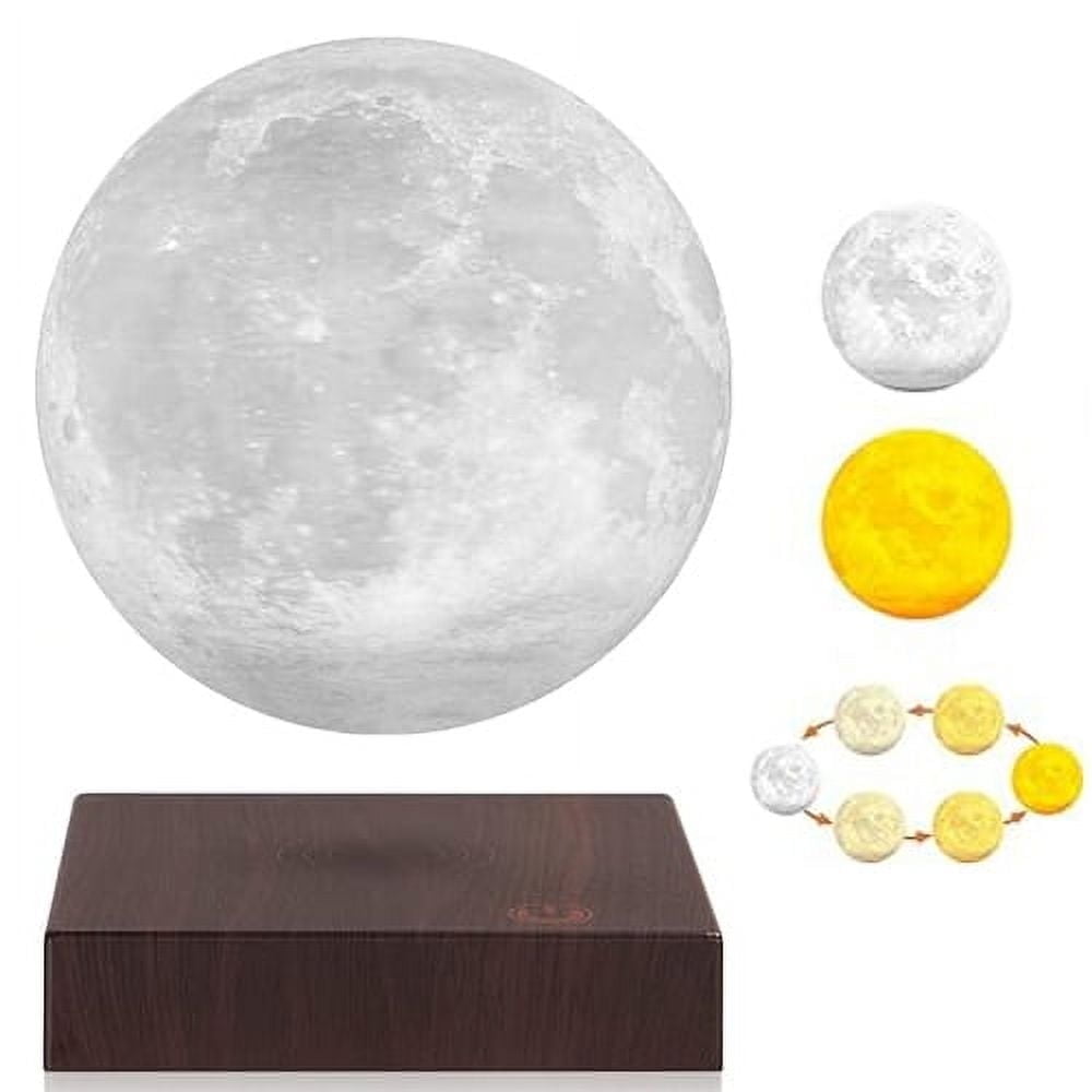 VGAzer Floating Moon Lamp Magnetic Levitating ,3 Colors Modes Night ...
