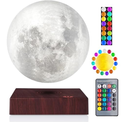 VGAzer Floating Moon Lamp, Magnetic Levitating Moon Lamp 16 Colors 5 ...