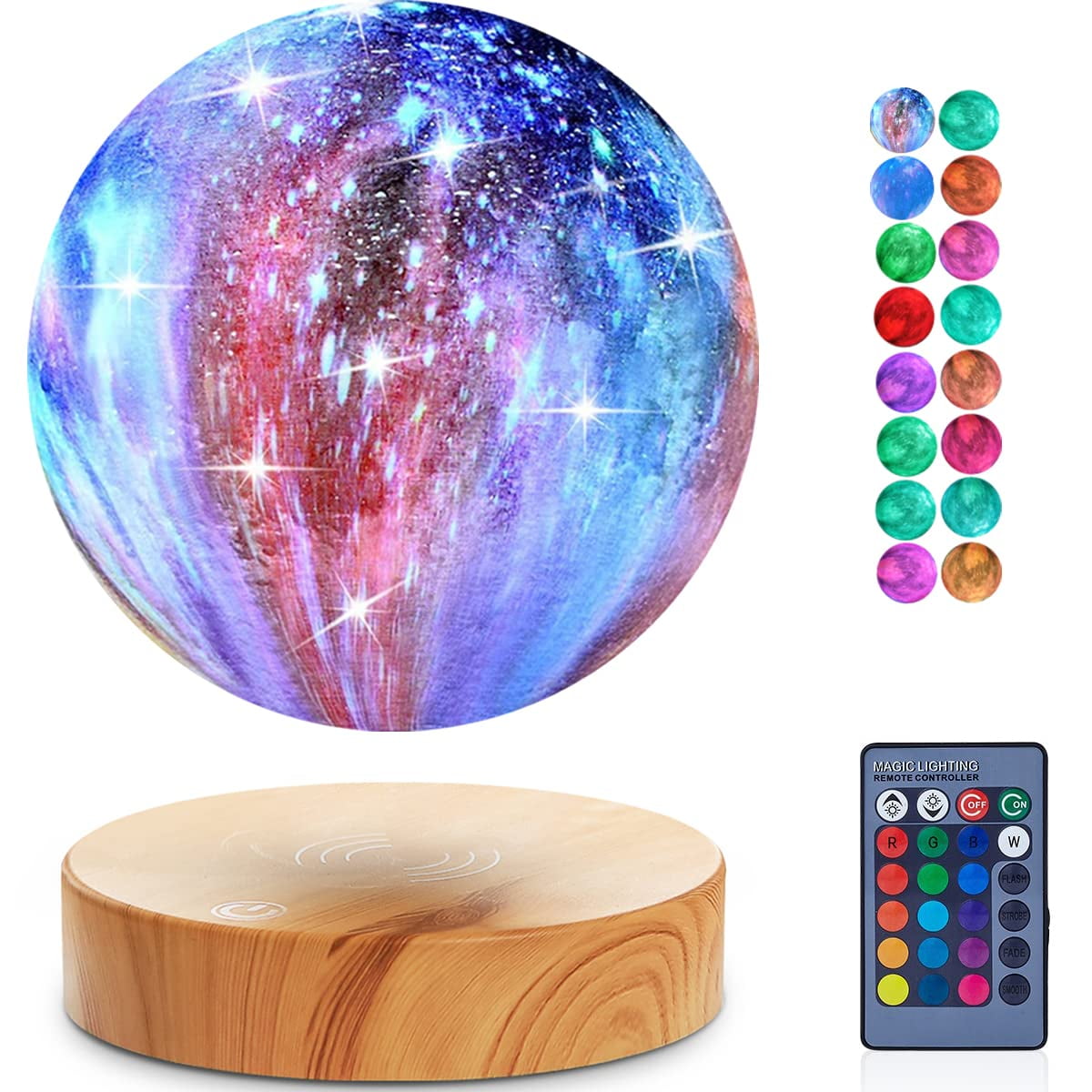 VGAzer Magnetic Floating Moon Lamp with Levitating Ball & 16 Colors LED ...