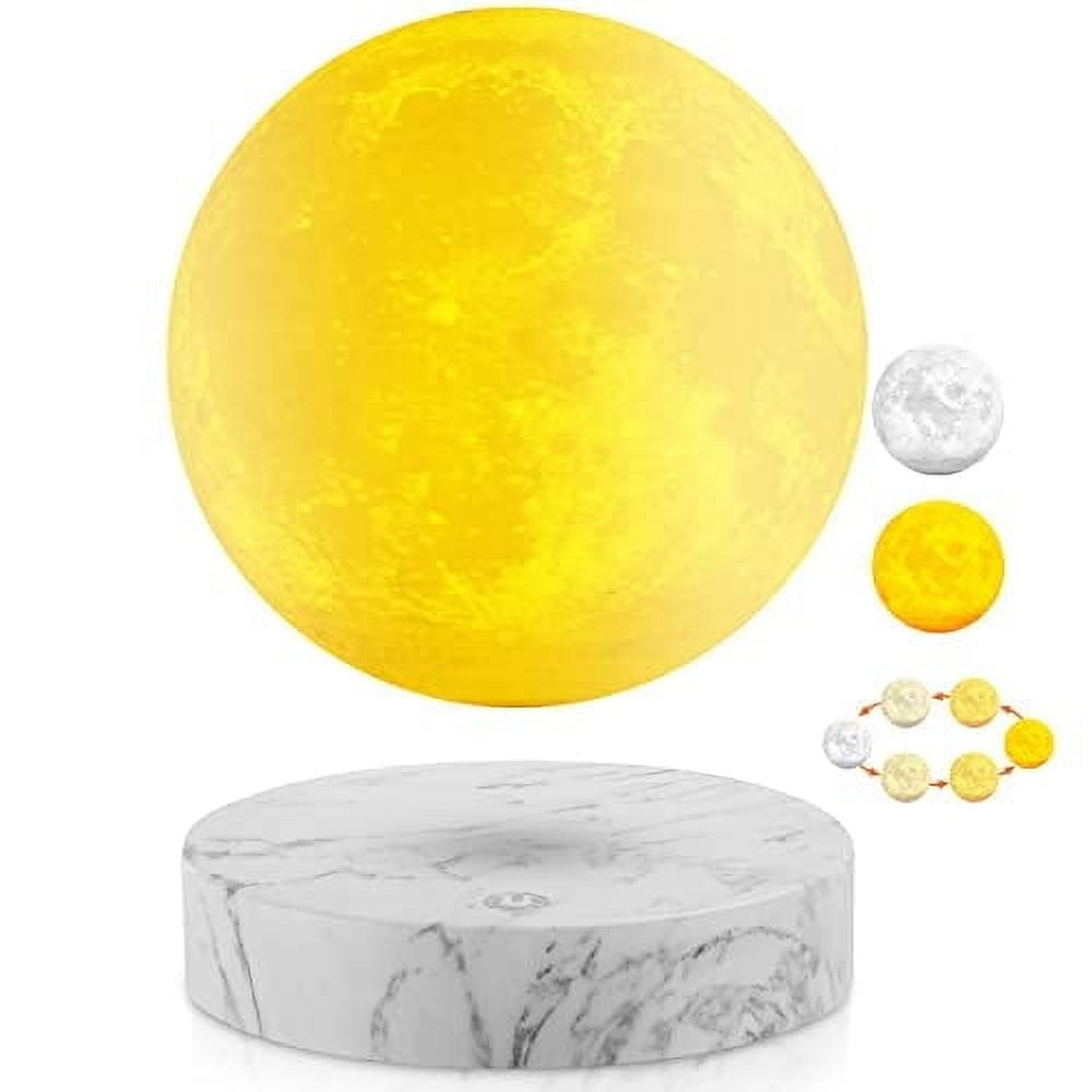 VGAzer Magnetic Floating Moon Night Light 3 Colors Levitates & Spins ...