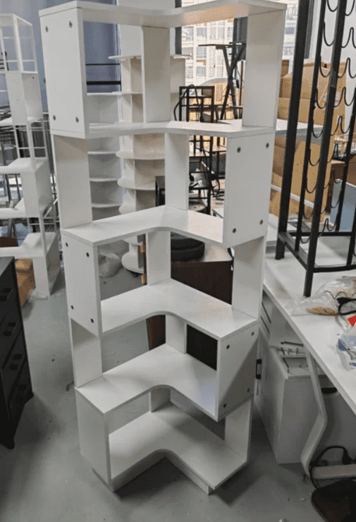 VGBYUJ 5-Tier Corner Bookshelf, L-Shaped Corner Shelf Stand, Wood ...