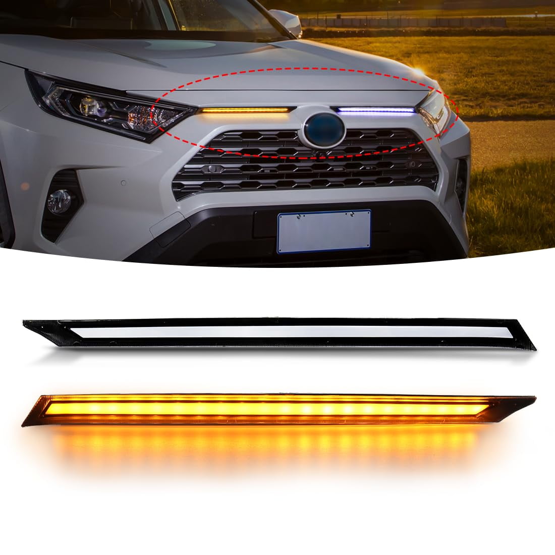 VGETTING Daytime Running Light KEF16 For Toyota RAV4 2019 2020 2021 ...