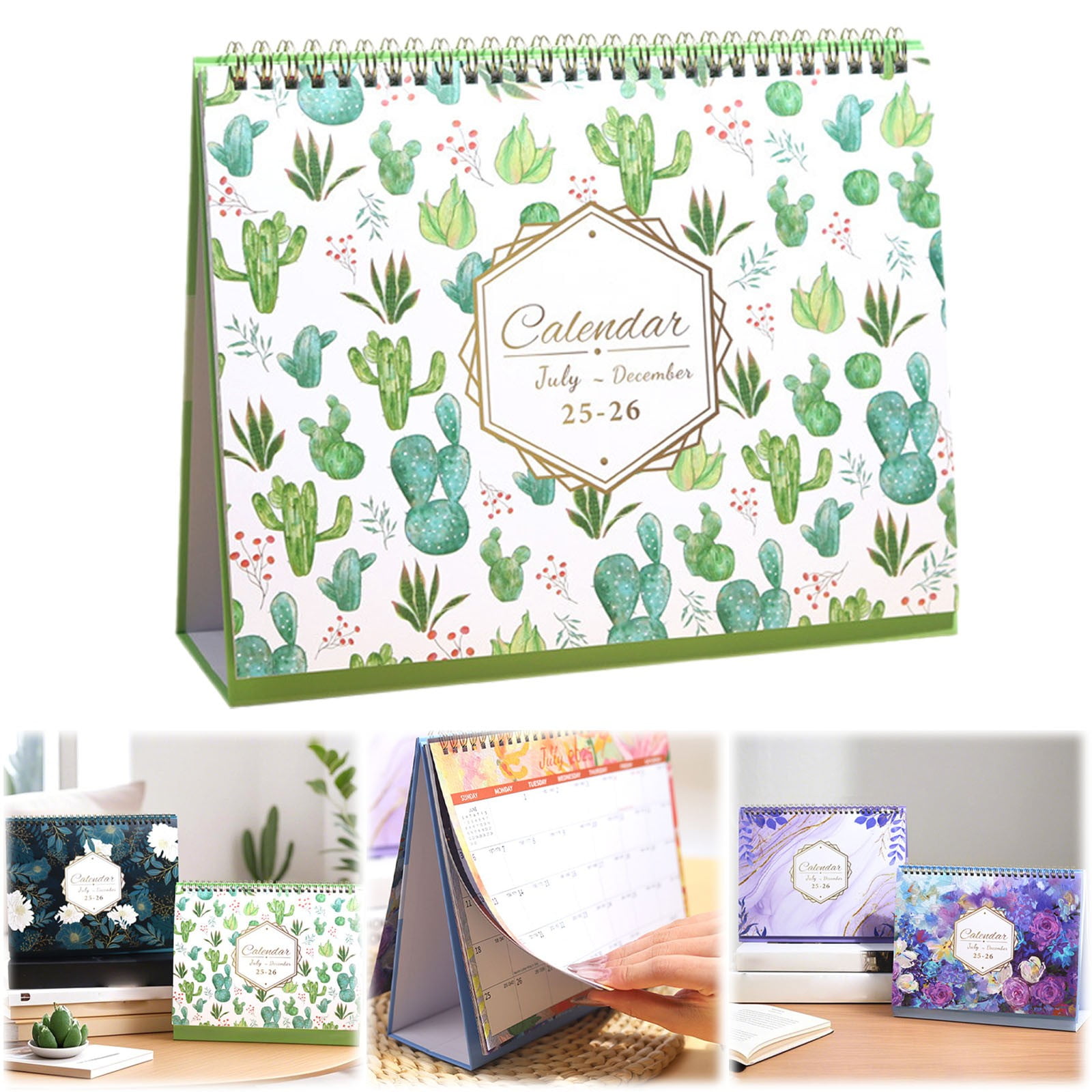 VGFVFSKGA 2026 Small Desk Calendar, Stand-Up Desktop Calendar, Flower ...
