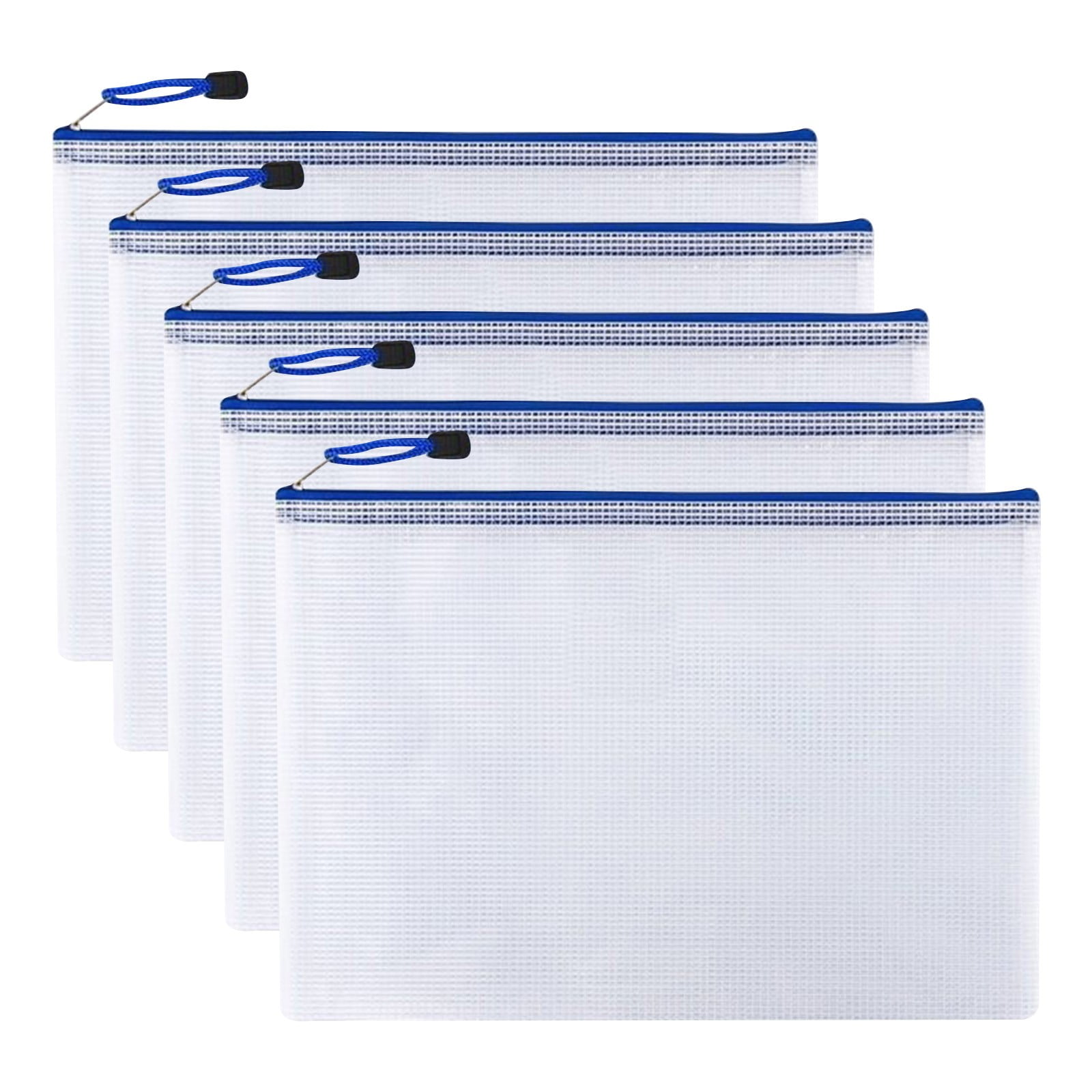 VEFSU 5 Pack Zipper Mesh Document Pouch A4 A5 Letter Size Mesh Bags For ...