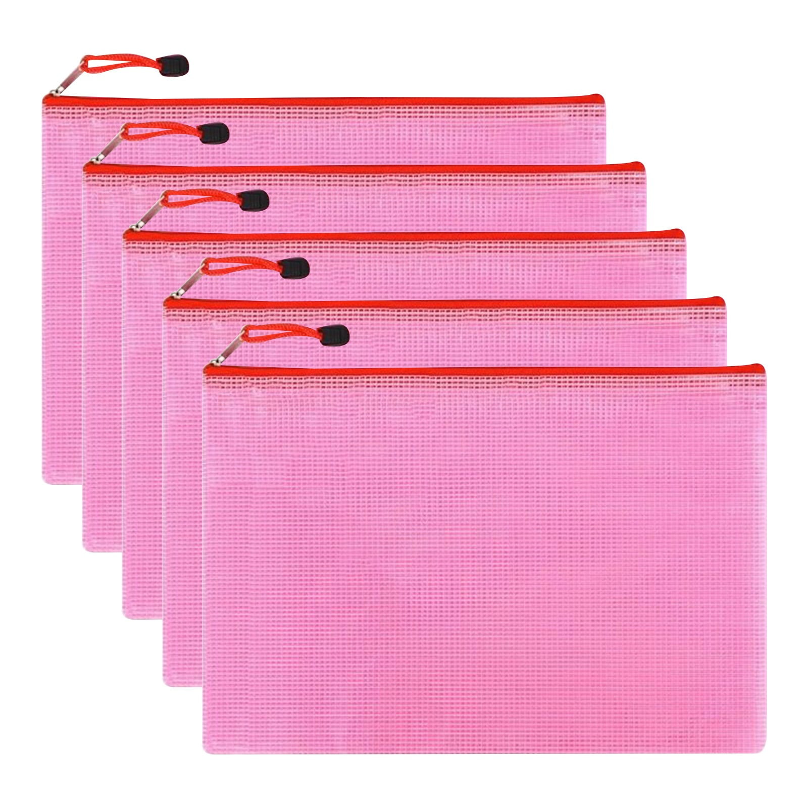 VEFSU 5 Pack Zipper Mesh Document Pouch A4 A5 Letter Size Mesh Bags For ...
