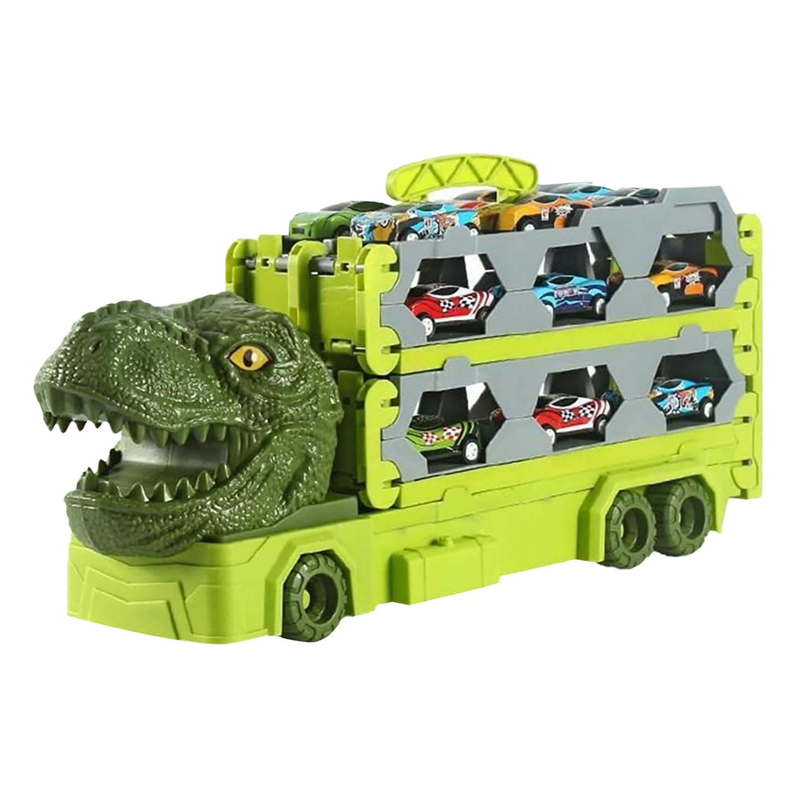 VGFVFSKGA Dinosaur Tractor Trailer Portable Dinosaur Race Track Truck ...
