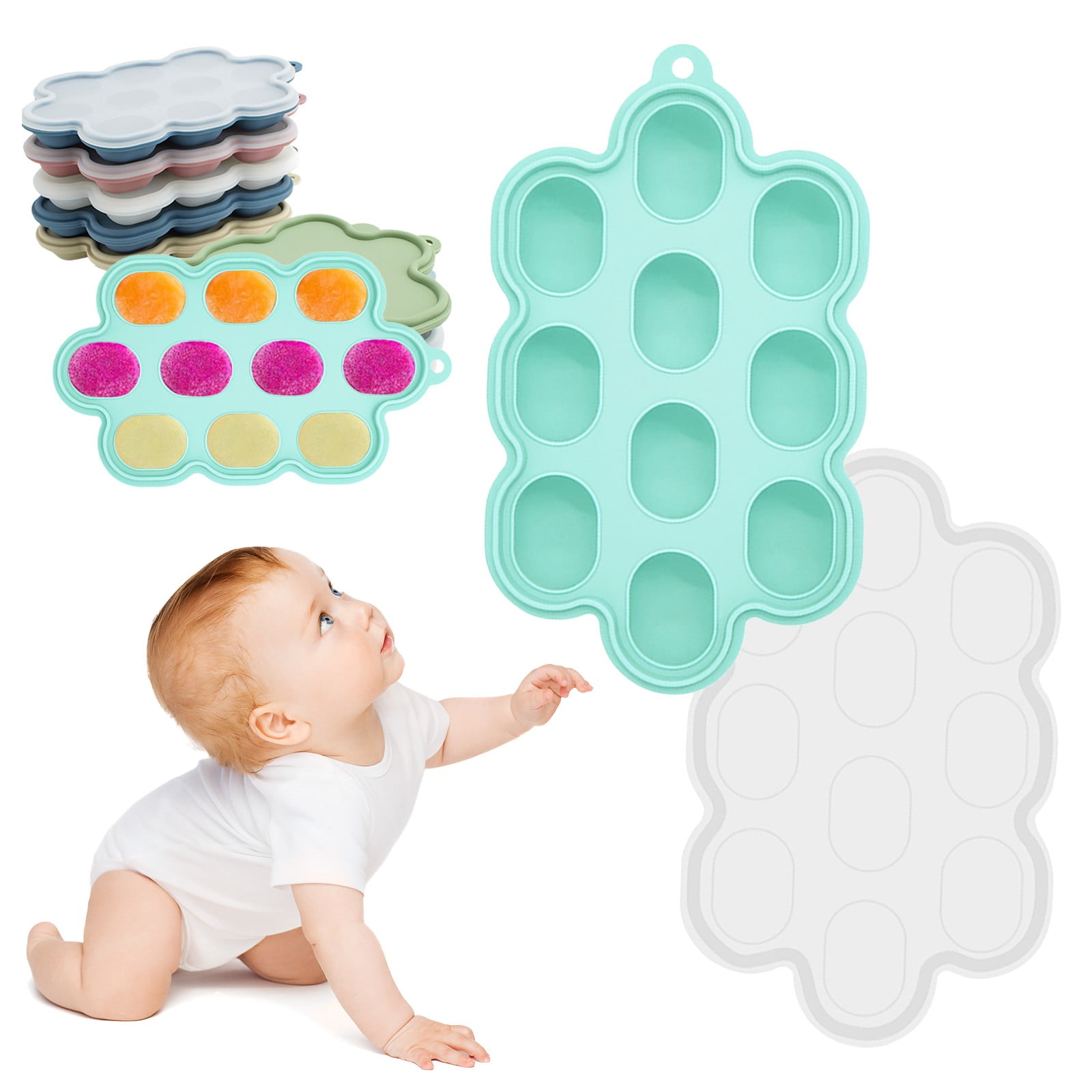 VGFVFSKGA Food Freezer Tray with Clip on Lid Food Storage Container ...