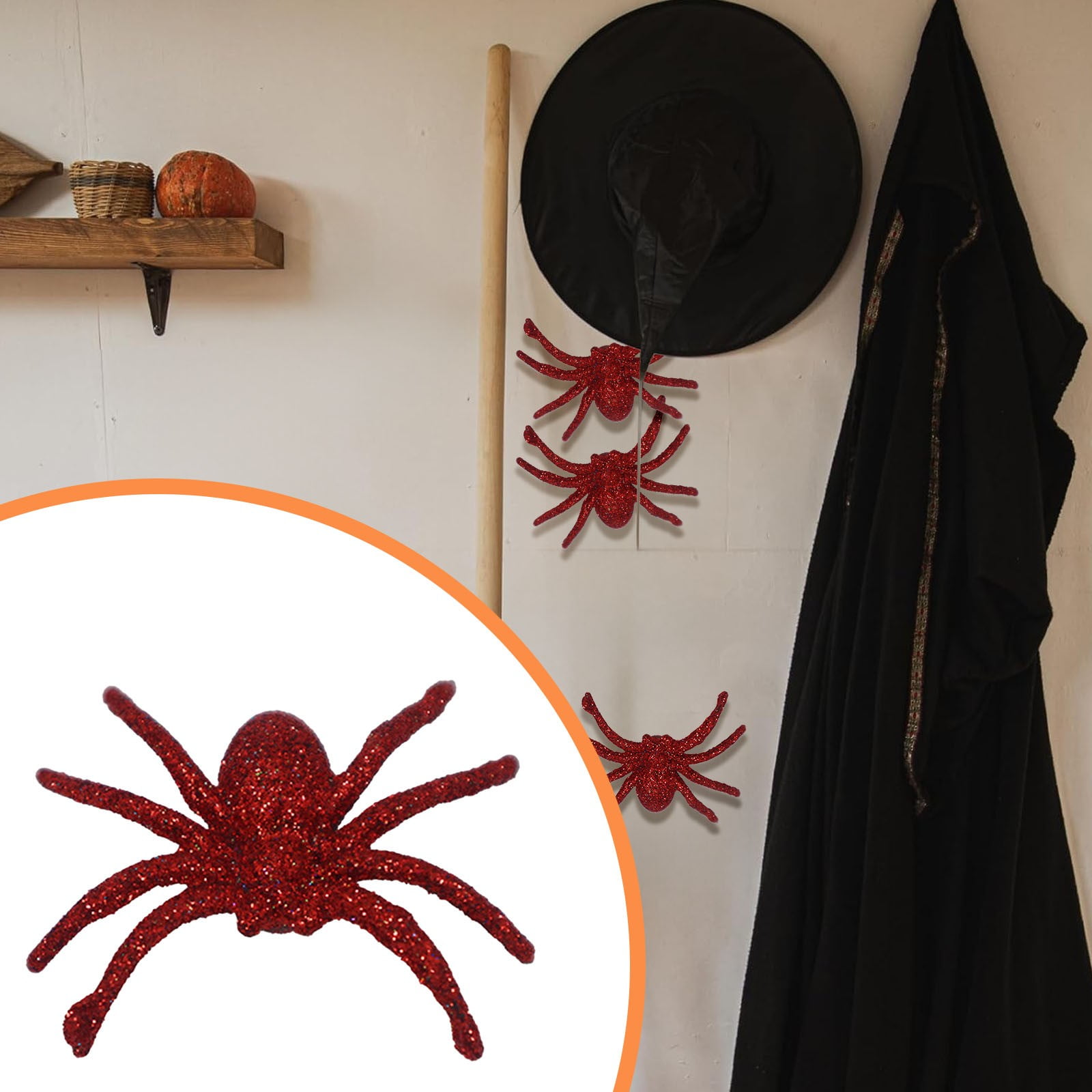 VGFVFSKGA Glitter Spiders Small Spider Toys Fake Spiders Prank Props 3 ...