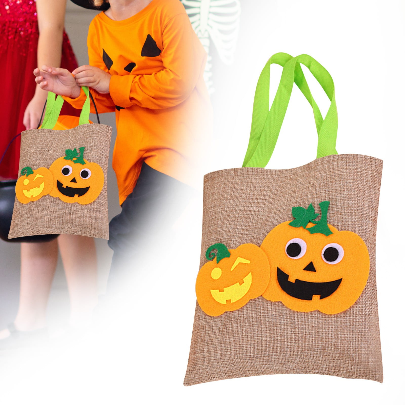 VGFVFSKGA Pumpkin Candy Tote Bag, Trick or Treat Bags, 8.3 x 13.8 Inch ...