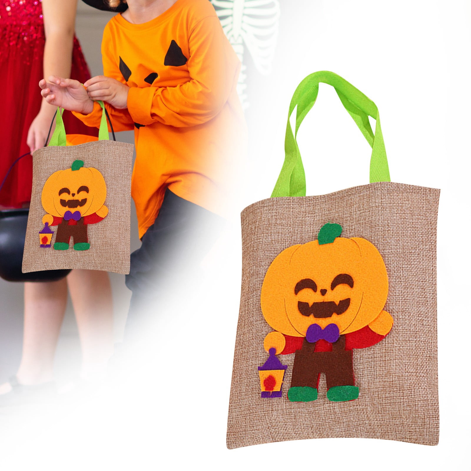 VGFVFSKGA Pumpkin Candy Tote Bag, Trick or Treat Bags, 8.3 x 13.8 Inch ...