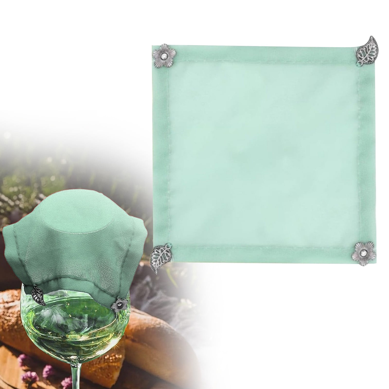 VGFVFSKGA Wine Glass Covers, Weighted Wine Covers, 4 Inch Square Cloth ...