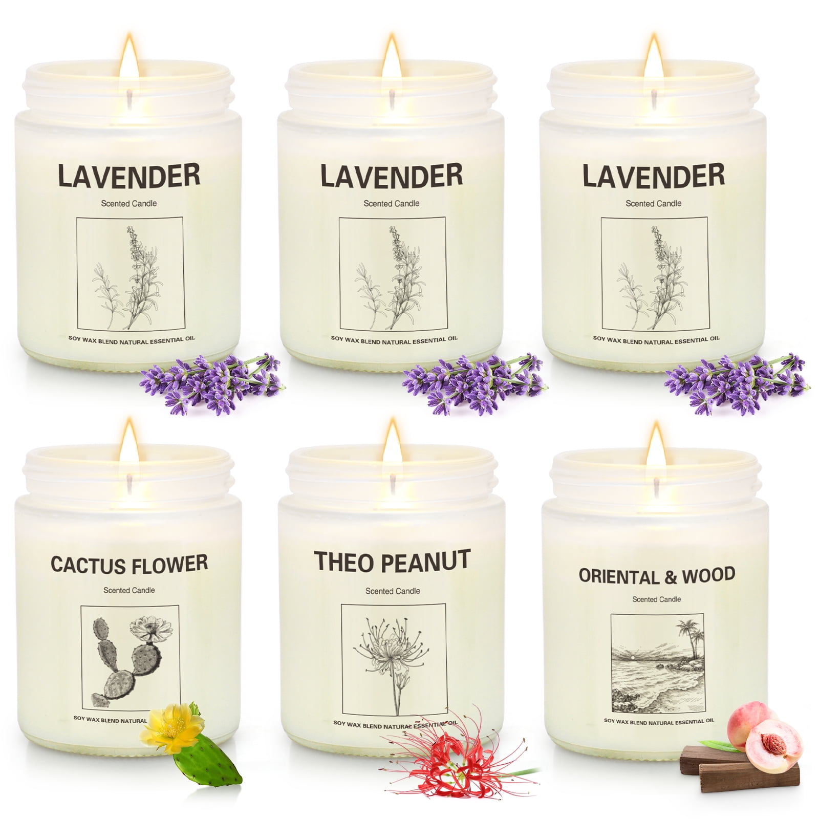VGGFDY Aromatic Lavender Scented Candles, Relax & Sleep Aid, Soy Wax ...