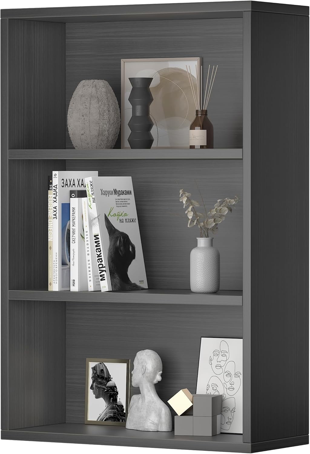 VGIVBUONJ 3 Tier Bookcase Open Bookshelf with Storage Shelf Small ...