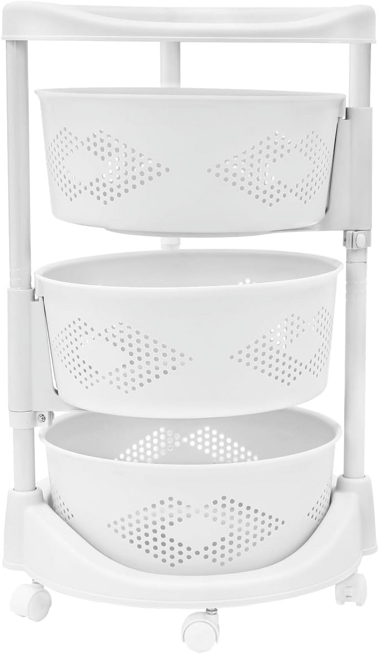 VGIVBUONJ Rotating Storage Rack 3-Tier Round Rotating Basket of ...
