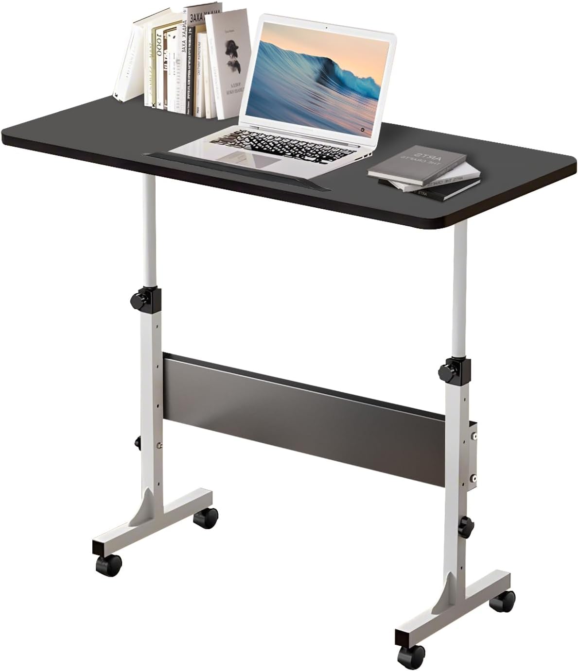 VGIVBUONJ Small Standing Adjustable Height Rolling Computer Portable ...
